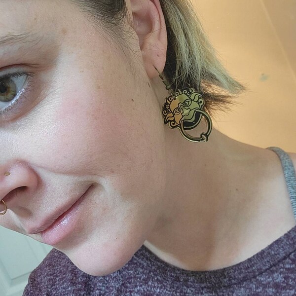 Labyrinth Door Knocker Earrings - Etsy