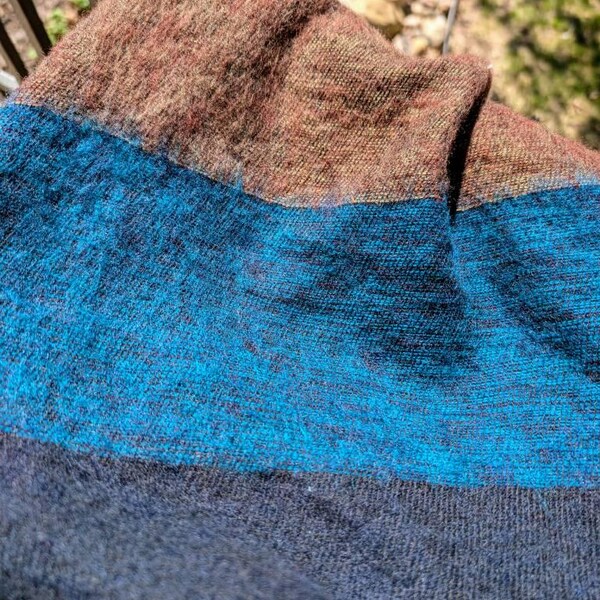 Himalaya Yak Wool Blanket Shawl - Modern Tribal Design - Handmade in ...