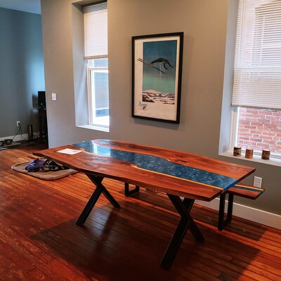 102 Live Edge Dining Blue River Table Made in a Modern Rustic Finish ...