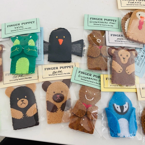 Kitty Cat Finger Puppets - Select a Cat - Golden Ginger - Black Cat ...