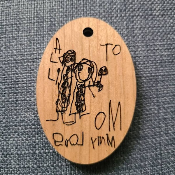 Custom Kids Drawing Keychain | Key Ring | Children Art - Etsy