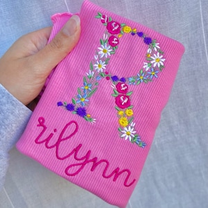 Machine Embroidery LETTER R Uppercase 15cm/6tall Dainty Floral Font 8x8 ...