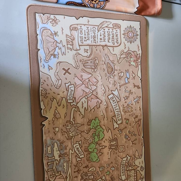 Treasure Map Playmat With Phases and Zones // Deskmat and Mousepad ...