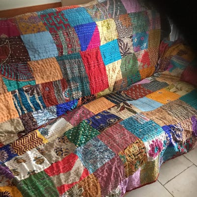 Vintage Handmade Patchwork Quilt - Etsy