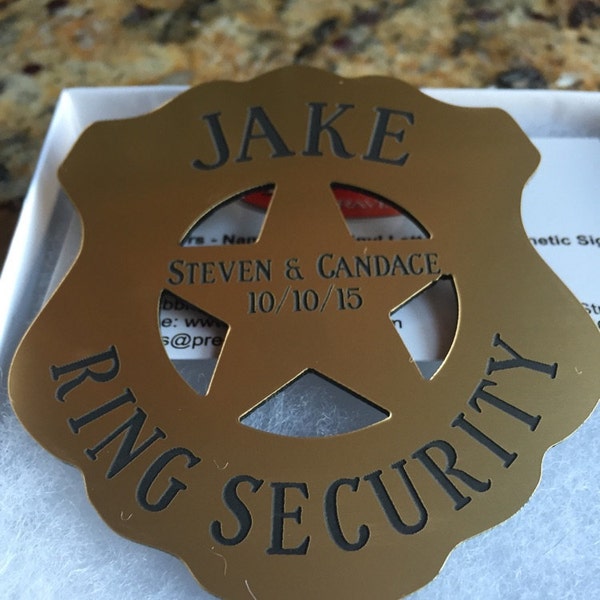 Ring Security Ring Bearer Security Badge Ring Bear Gift Personalized ...