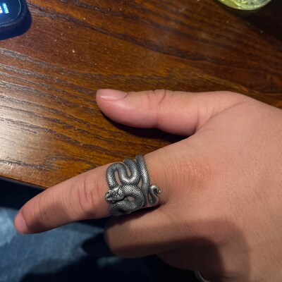 Snake Handmade Sterling Silver Men Ring, Serpent Silver Ring, Snake ...