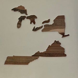 Wooden Home State Sign Wall Art Decor Small State Shape Cut - Etsy