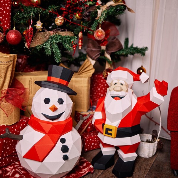 Bundle Christmas Decoration 3D Papercraft PDF SVG Silhouette Template ...