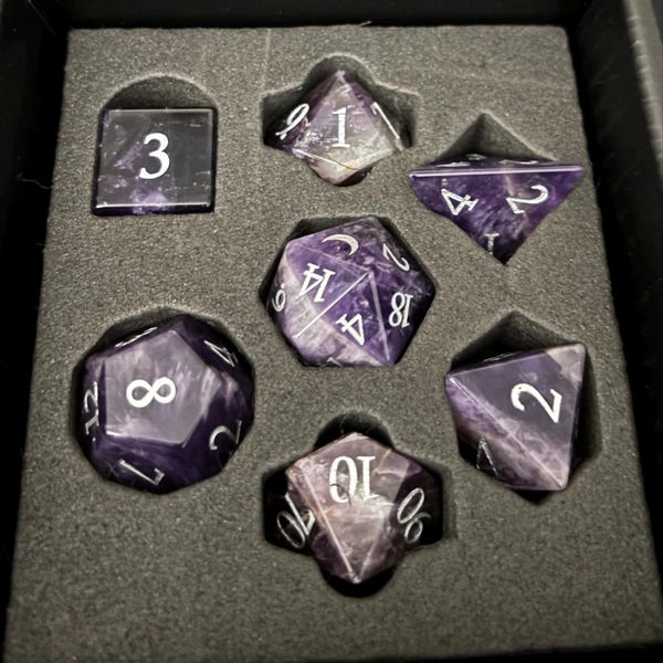 Natural Stone Dnd Full Dice Set| Tiger Eye Dnd Dice Set Sorcerer ...