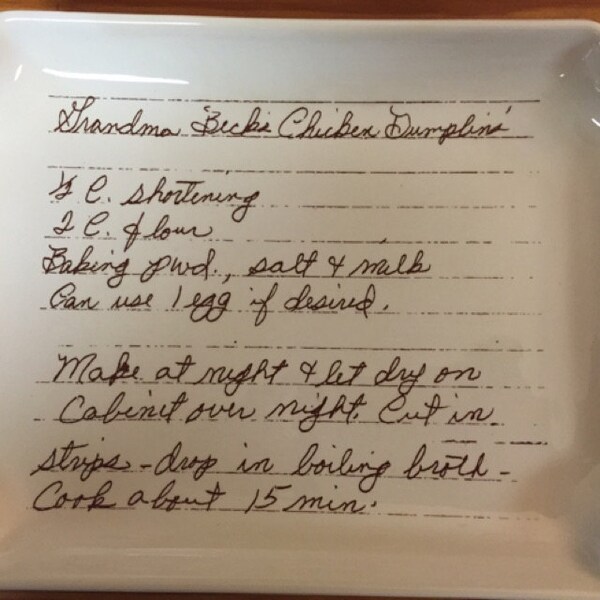 Handwriting on Plate, Handwritten Letter, Memorial Family Gift ...