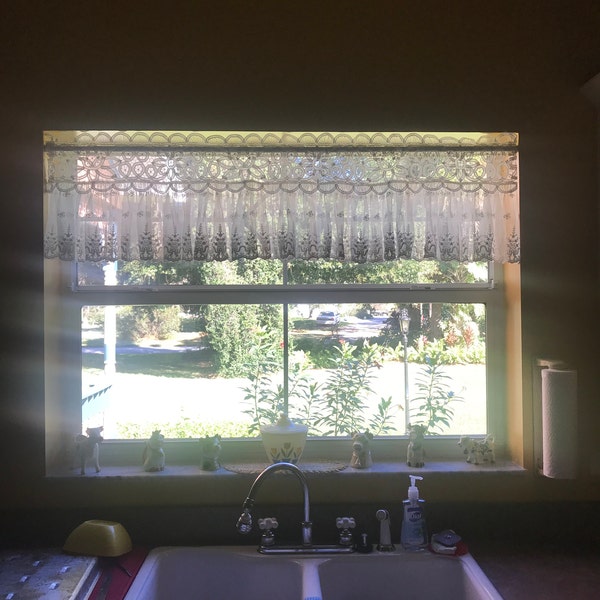 Gorgeousvictorian Style Valance Vintage Battenburg Lace Ruffled Tulle ...