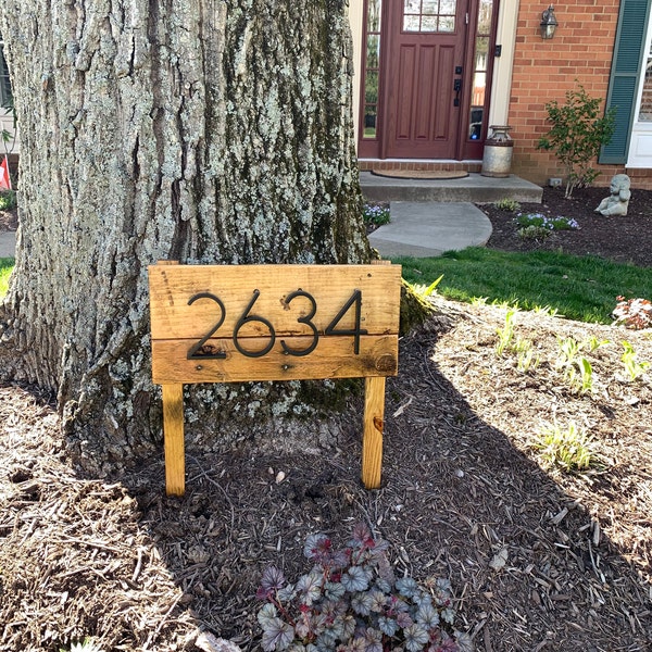 Address Stake | Reclaimed Wood Address Post for Garden| Farmhouse House ...