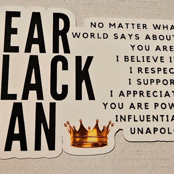 Dear Black Man Stickers | Self Care Stickers| Journal Stickers| Planner ...