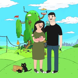 FREE PRINT & SHIPPING Adventure Time Custom Portrait | Etsy