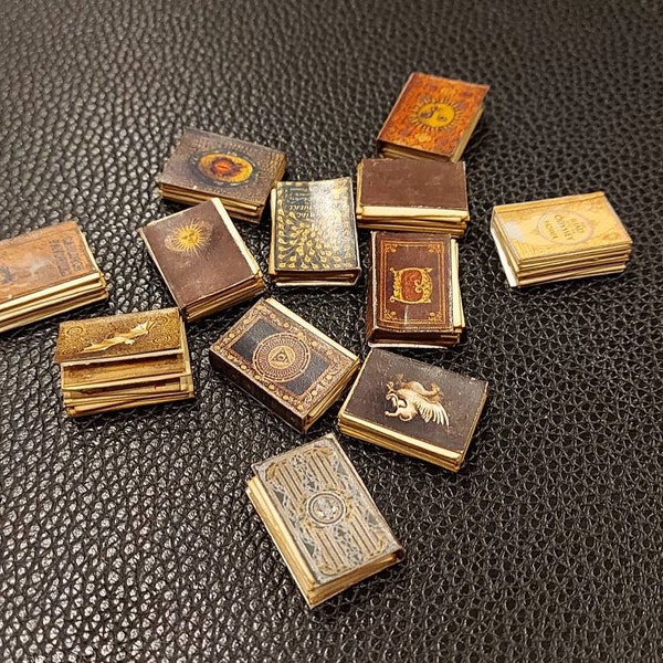 Miniature Antique Book Covers Collage Sheet- Digital Printable ...