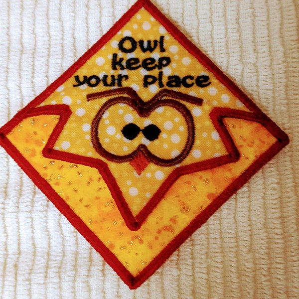Corner BOOKMARK "owl Keep Your Place", Gift Teacher ~ in the Hoop ...