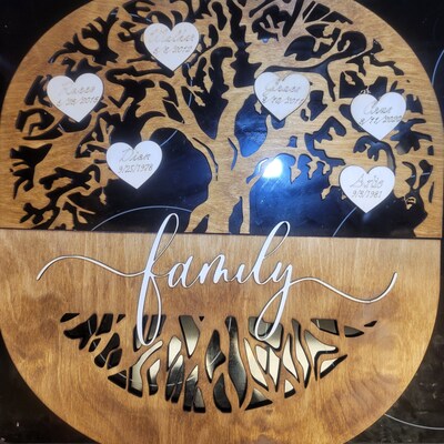 Family Tree Cut File Glowforge File Family Tree Gift Mothers Day Gift ...