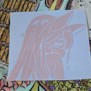 Kawaii Anime Cat Girl Vinyl Decal Cat Girl Sticker Vinyl Sticker Kawaii ...