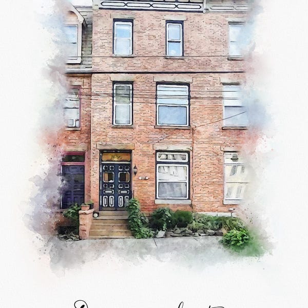 Custom Home Portrait Painting - First Home Gift Idea - Etsy