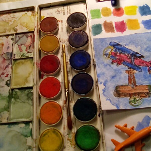 Antique Pencil or Crayon Wood Box With Simple Simon Nursery Rhyme ...