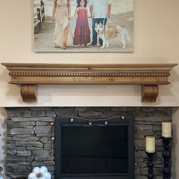 Fireplace Mantel Handmade "snake River" Model, With Dark Walnut Stain ...