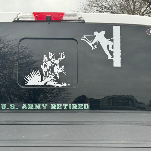 Whitetail Deer Decal Buck Jumping Log Contour Cut Vinyl Sticker - Etsy