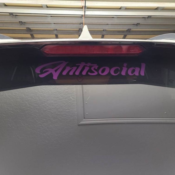 Antisocial Vinyl Decal Windshield Banner 7 Inches to 20 Inches Long ...