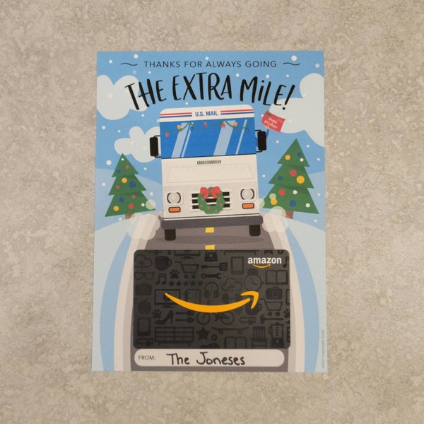 PRINTABLE Mailman Christmas Card - Letter Carrier Thank You Card ...
