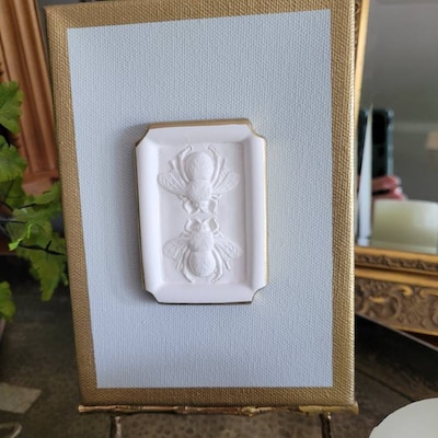 Botanical Intaglio Art on 5X7 or 6X6 Canvas, Plaster Medallions of ...