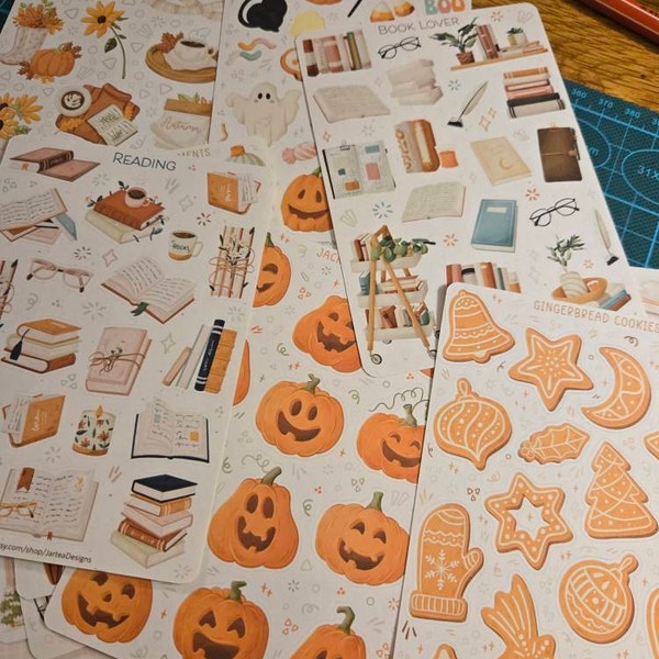 Sticker Sheet Coffee Break Sticker Breakfast Sticker Café Sticker ...