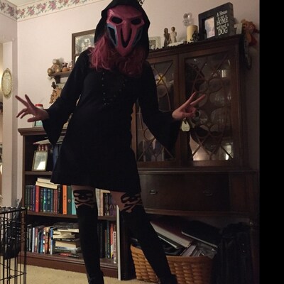 Ritual Dress, Black Dress, Oversize Hood and Sleeves, Goth Dress, Dark ...