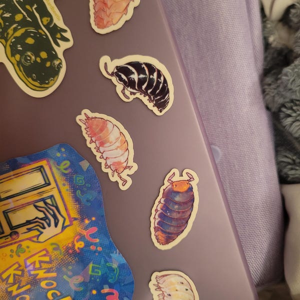 Isopods Vinyl Stickers - 10 Species Variants, Roly Poly, Pill Bug ...