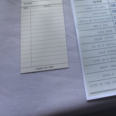 Wedding Wishes Library Card Literary Wedding Library Theme Book Theme ...