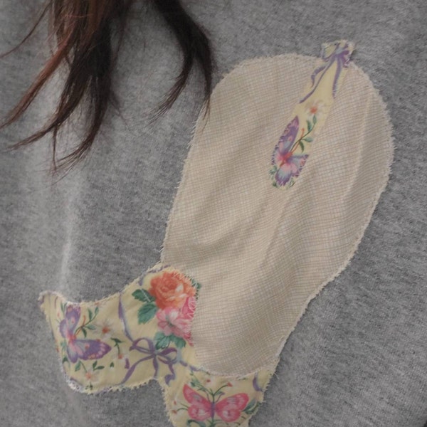 Cowboy Boot Patchwork Crewneck Denim Cowboy Boot Sweater Western ...