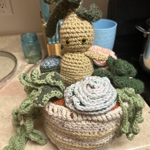 Mandrake Crochet Pattern, Wizard Plant Amigurumi, Magical Crocheting ...