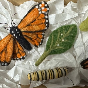 Needle Felted Monarch Butterfly Wool Felt Sculpture Handmade Realistic ...