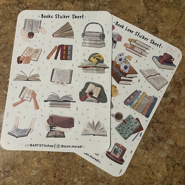 Reading Time Sticker Sheet, Books Stickers, Planner Stickers, Journal ...