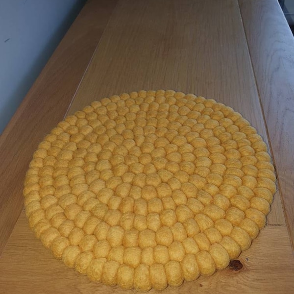 Fair Trade Handmade Felt Ball Table Mat Trivet - Etsy UK