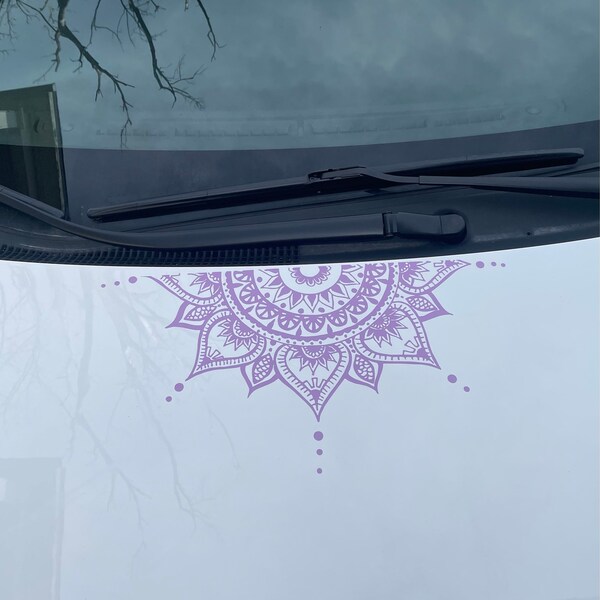 Mandala Car Decal Car Mandala Sticker Half Mandala Decal Half Mandala ...