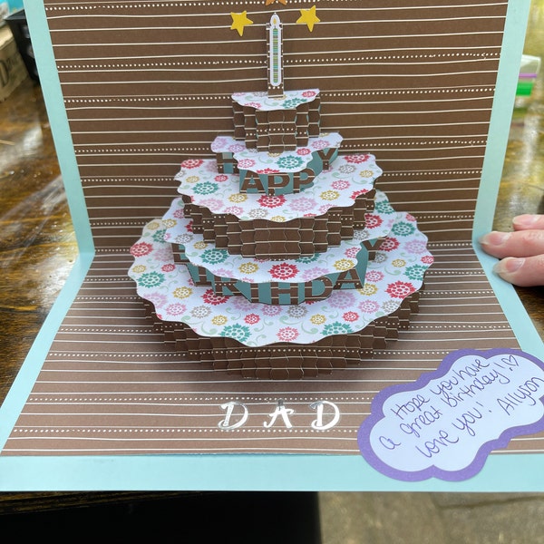 DIY Pop-up Happy Birthday Cake Card Template | SVG & PDF Digital ...