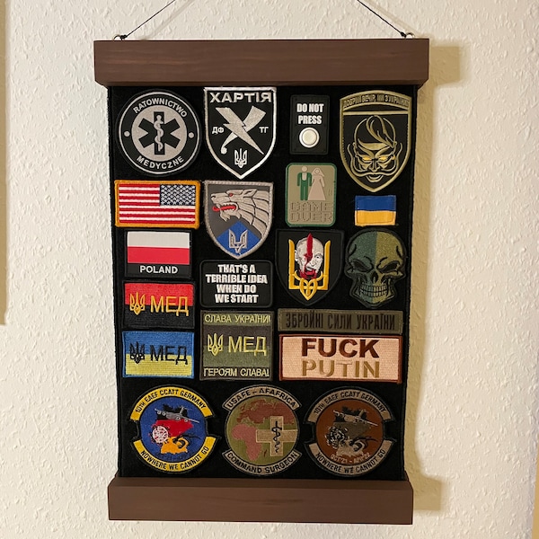 Patch Display, Hook and Loop Patch Holder, Patch and Enamel Pin Holder ...
