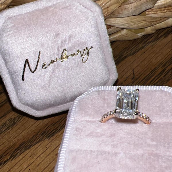 Custom Wedding Ring Box | Monogram Ring Bearer | Personalized Velvet ...