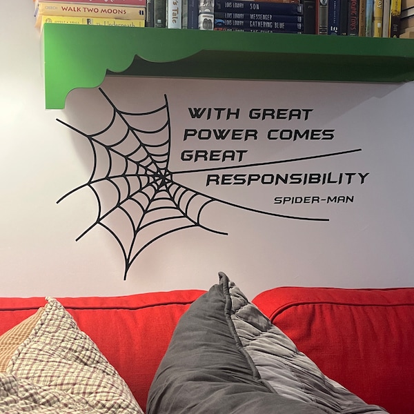 With Great Power Comes Great Responsibility Wall Decal Vinyl Sticker ...