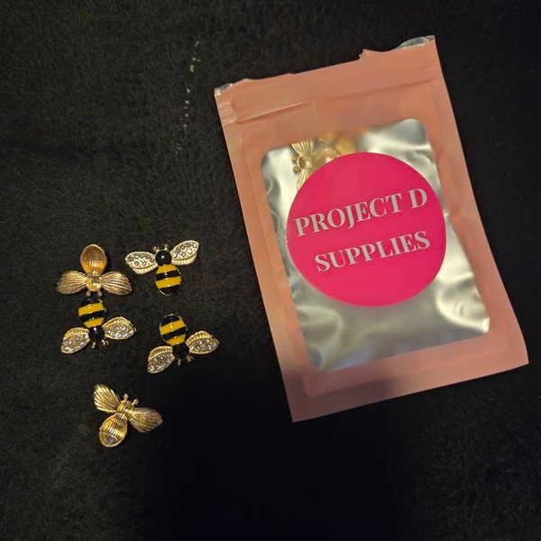 10 Pcs Enamel Bee Embellishments, Rhinestone Enamel Embellishments ...
