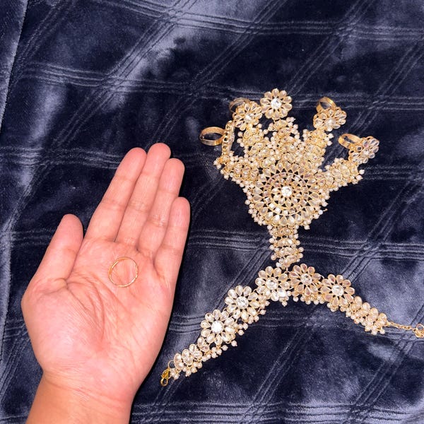 Heeramandi Style Kundan Hath Panja / Hand Bracelet Single - Etsy