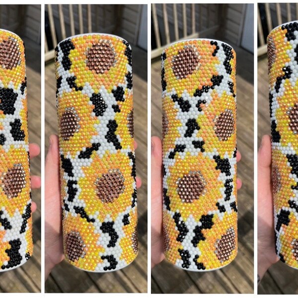 Sunflowers Rhinestone Pattern_rhinestone Template_ss16_20 Oz Skinny ...