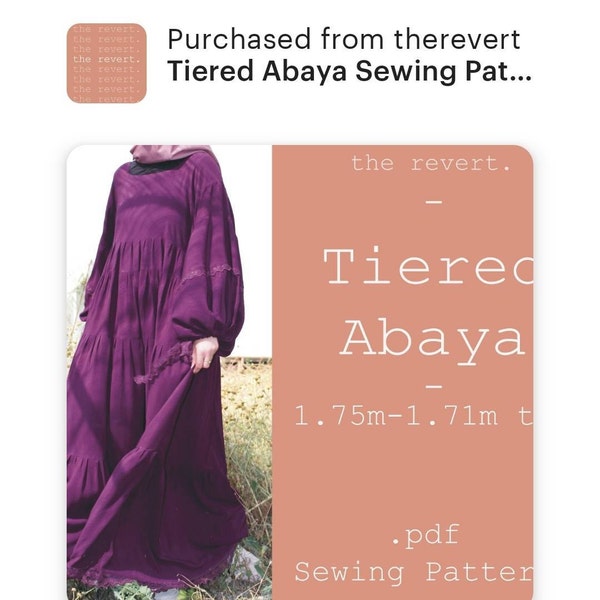 Simple Abaya Sewing Pattern (.pdf) | 1.45m-1.41m Tall | - Etsy
