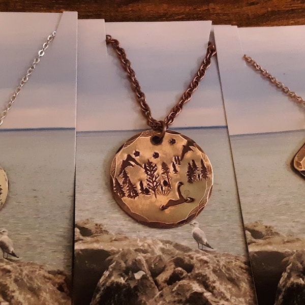 Loch Ness Monster Copper Pendant, Nessie Pendant, Loch Ness Jewelry ...