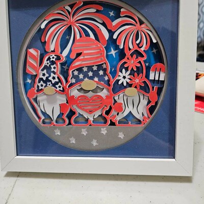 3d Patriotic Gnomes Shadow Box Svg, 3d Fourth of July Gnomes Svg, 4th ...
