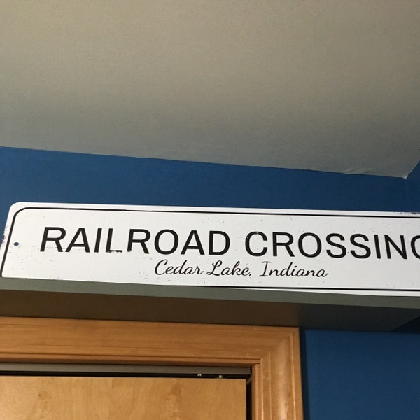 Railroad Crossing Sign, Custom Train Sign, Train Station Decor, Gift ...